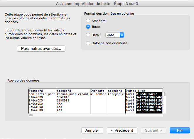 Ouvrir un fichier CSV sur Excel